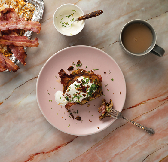 Spring Onion Potato Cakes with Bacon | Aspire